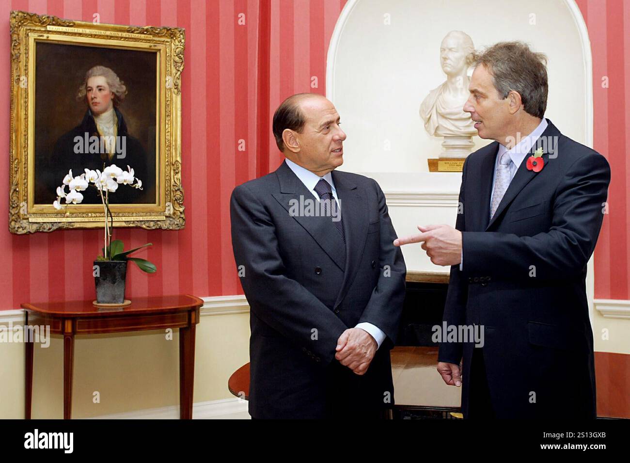 File photo dated 29/10/2003 of Prime Minister Tony Blair with Italian ...