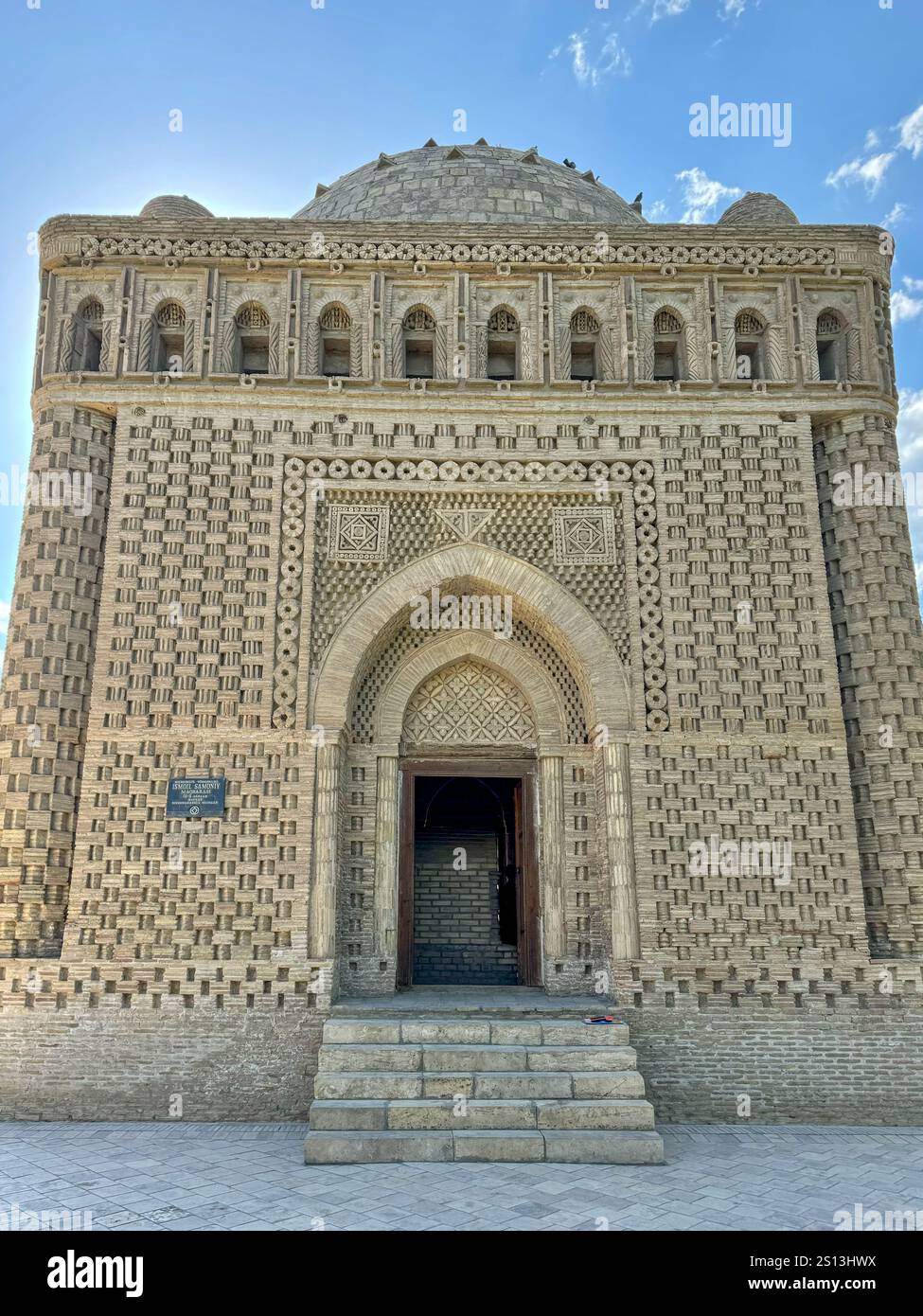 Historic Ismail Samani Mausoleum in Bukhara, Uzbekistan, under clear ...