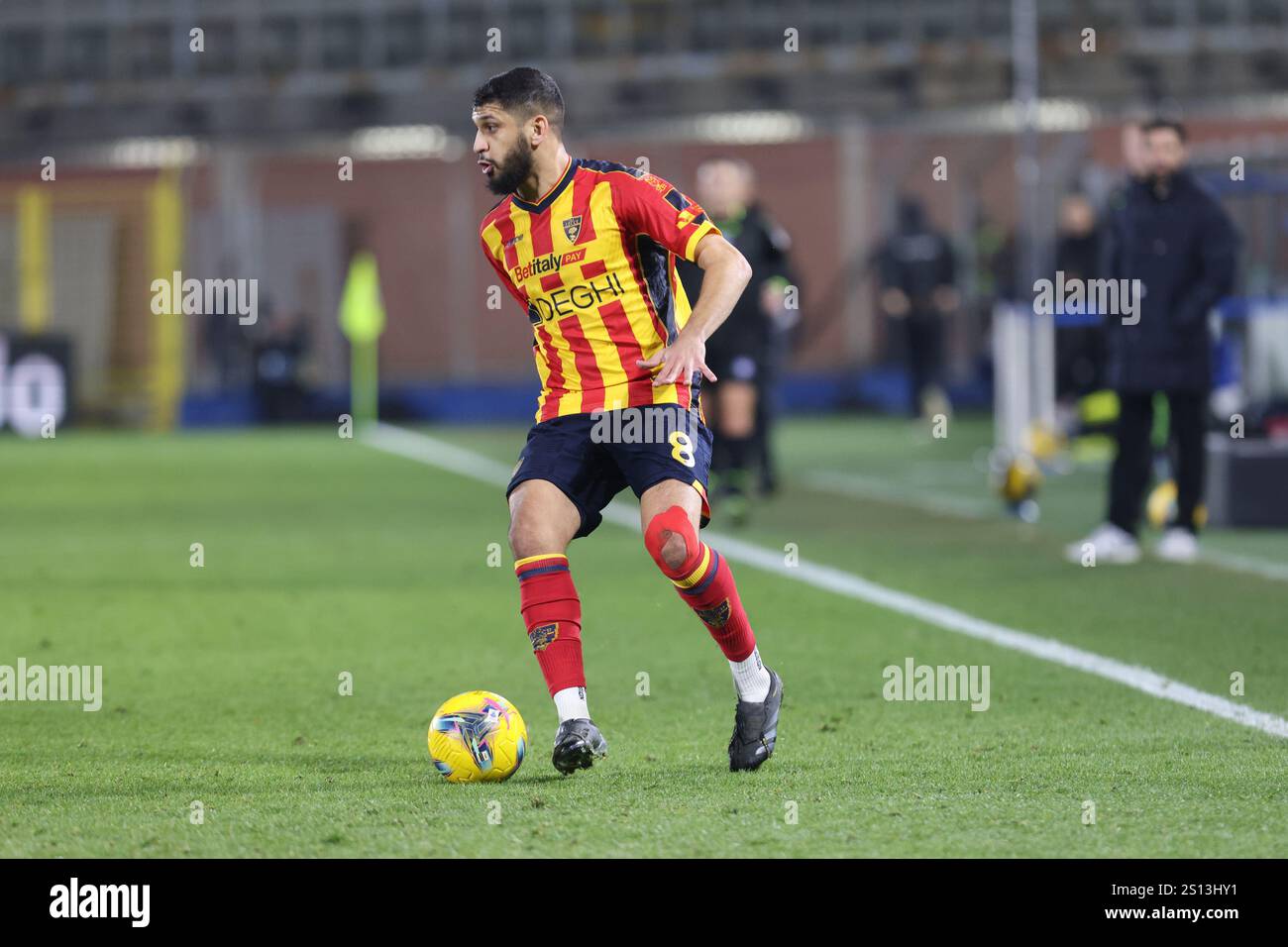 Como, Italia. 30th Dec, 2024. Como's US Lecce's Hamza Rafia in action ...