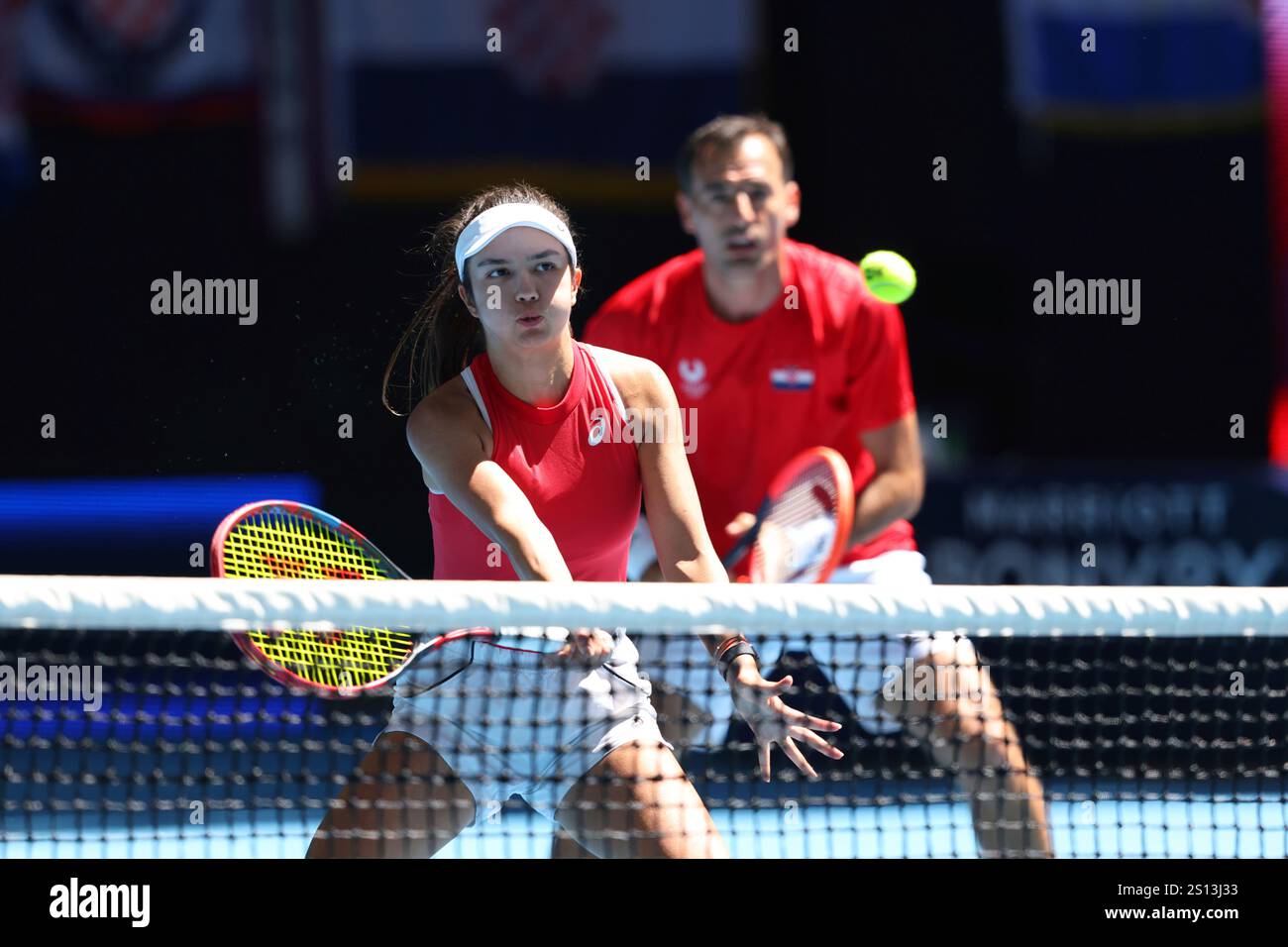 Ivan Dodig and Petra Marcinko of Croatia play against Taylor Fritz and Coco Gauff of the United ...