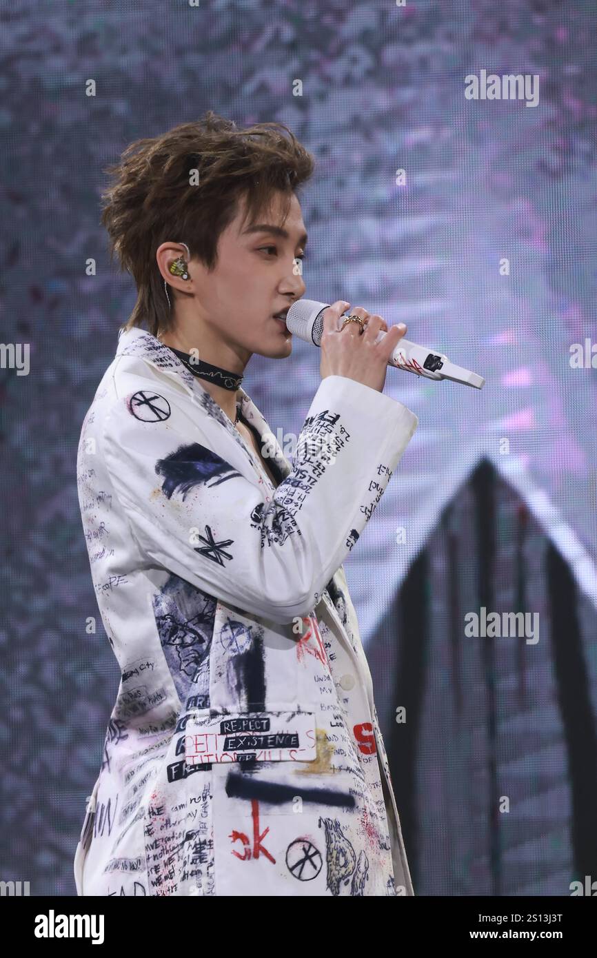 Chinese singer and actor Fan Shiqi holds a concert in Shanghai, China ...