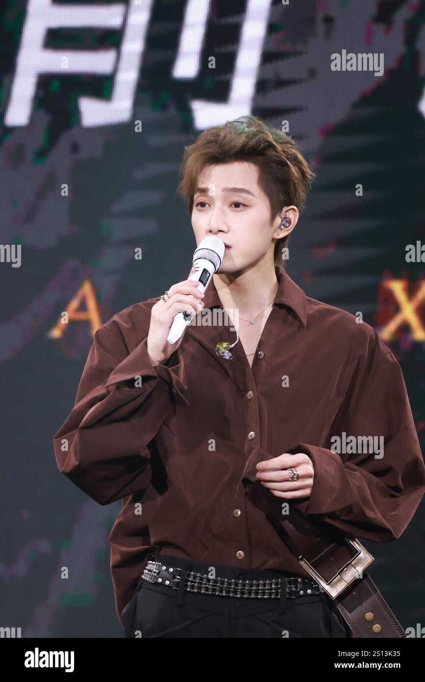 Chinese singer and actor Fan Shiqi holds a concert in Shanghai, China ...