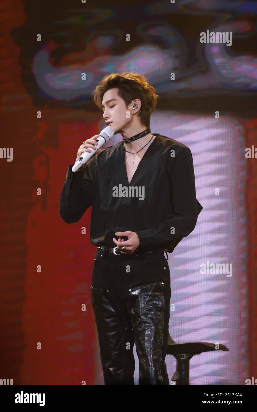 Chinese singer and actor Fan Shiqi holds a concert in Shanghai, China ...