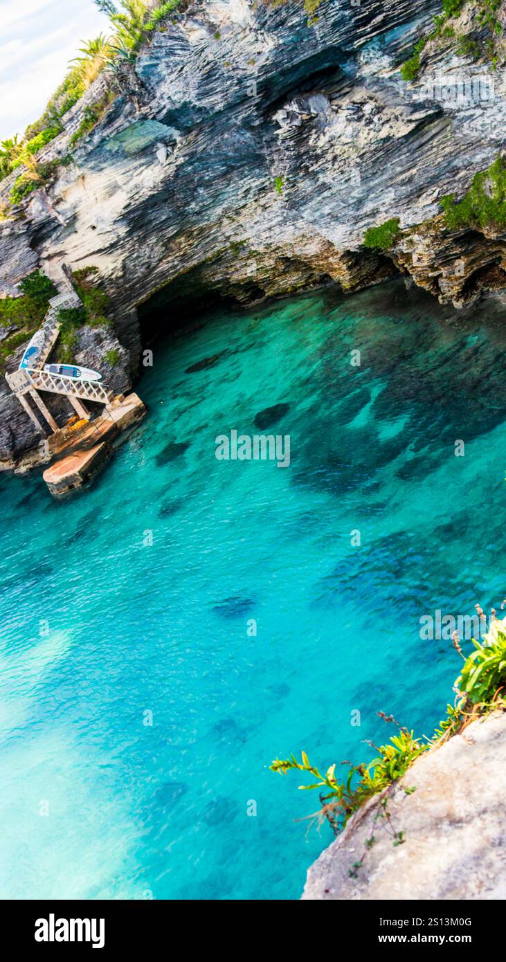 Horseshoe Bay Beach and Deep Bay Beach in Hamilton, Bermuda Stock Photo ...