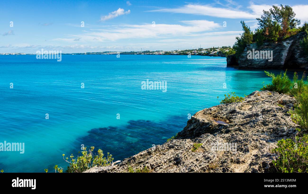 Horseshoe Bay Beach and Deep Bay Beach in Hamilton, Bermuda Stock Photo ...