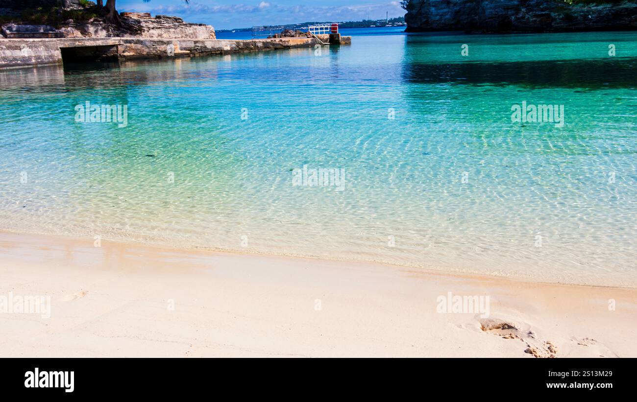 Horseshoe Bay Beach and Deep Bay Beach in Hamilton, Bermuda Stock Photo ...