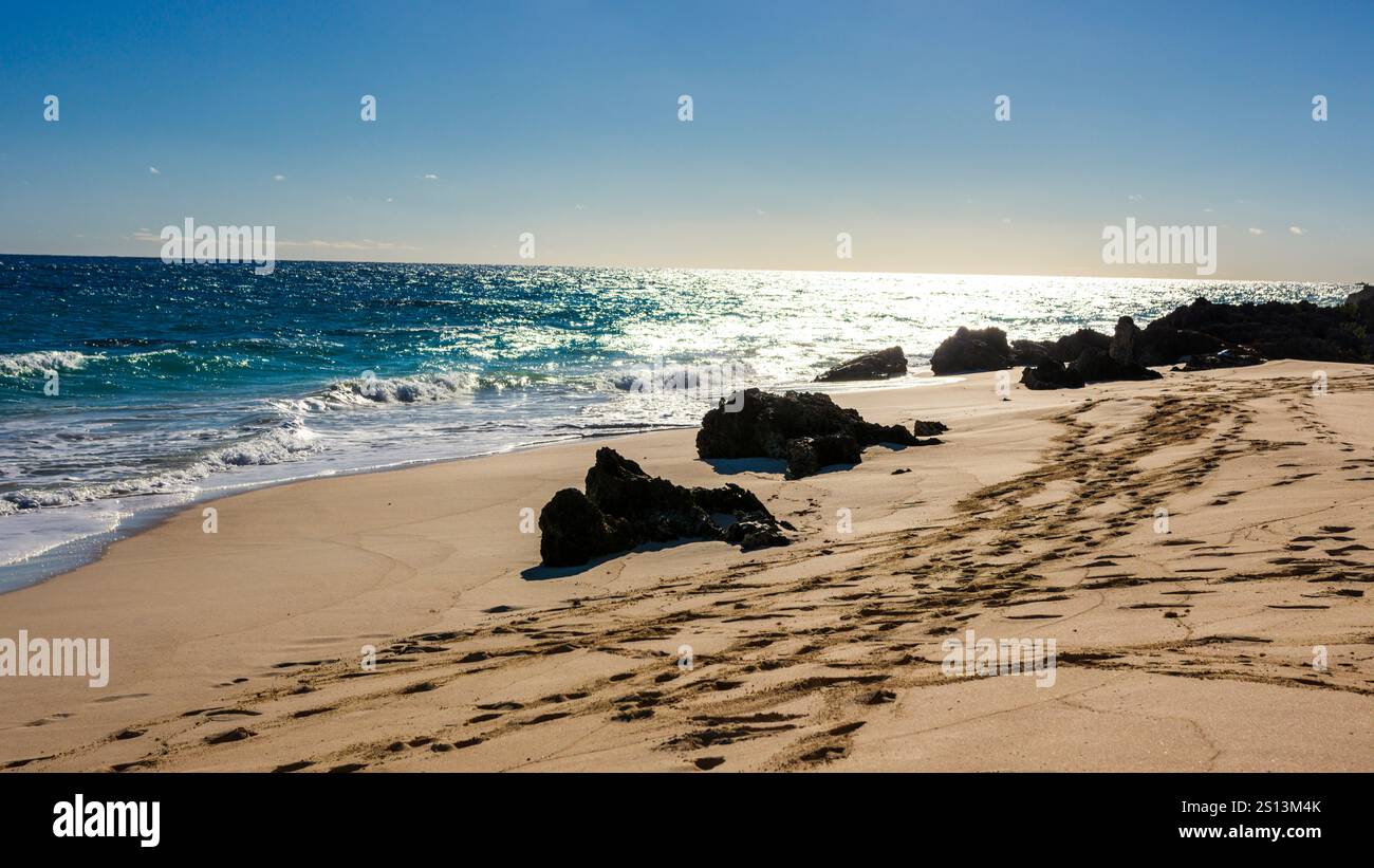 Horseshoe Bay Beach and Deep Bay Beach in Hamilton, Bermuda Stock Photo ...