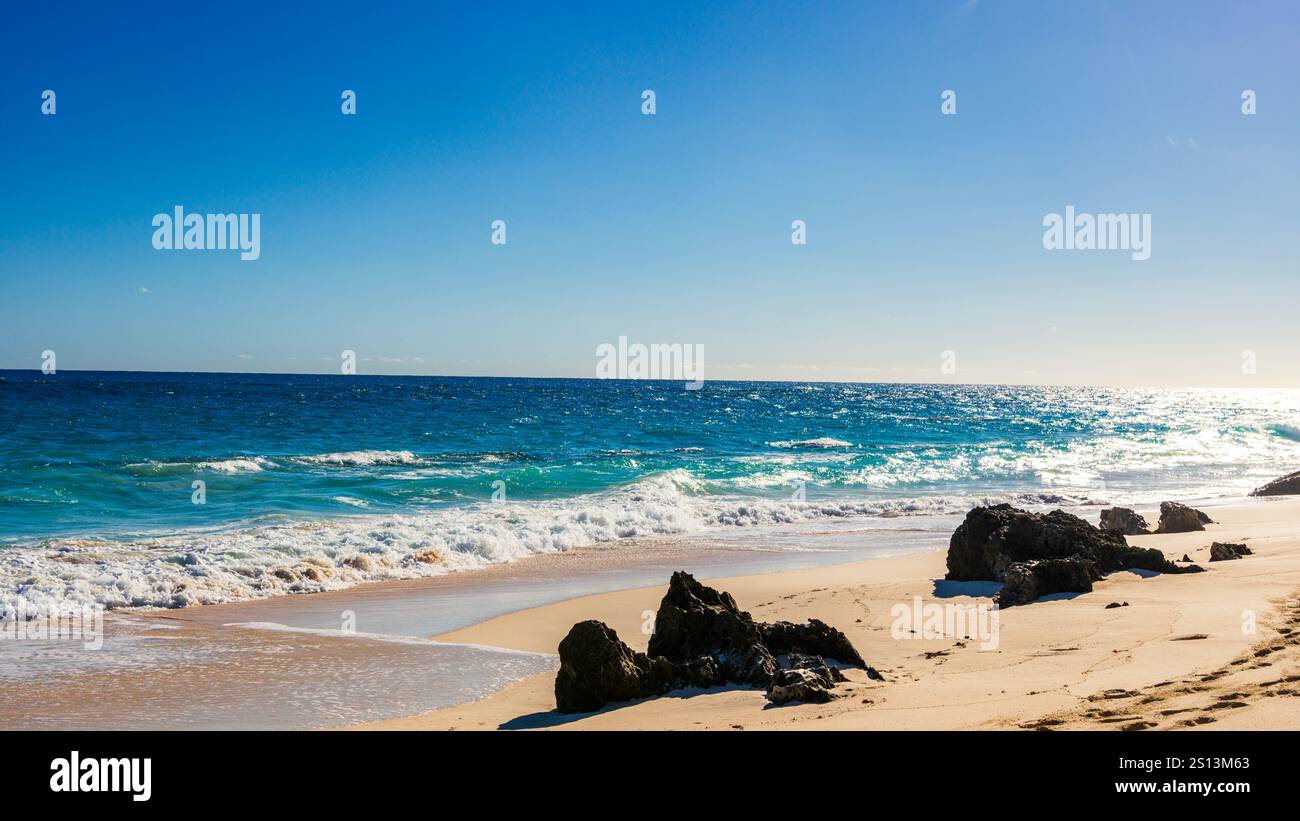 Horseshoe Bay Beach and Deep Bay Beach in Hamilton, Bermuda Stock Photo ...