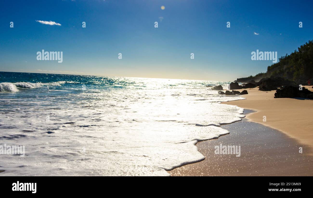 Horseshoe Bay Beach and Deep Bay Beach in Hamilton, Bermuda Stock Photo ...
