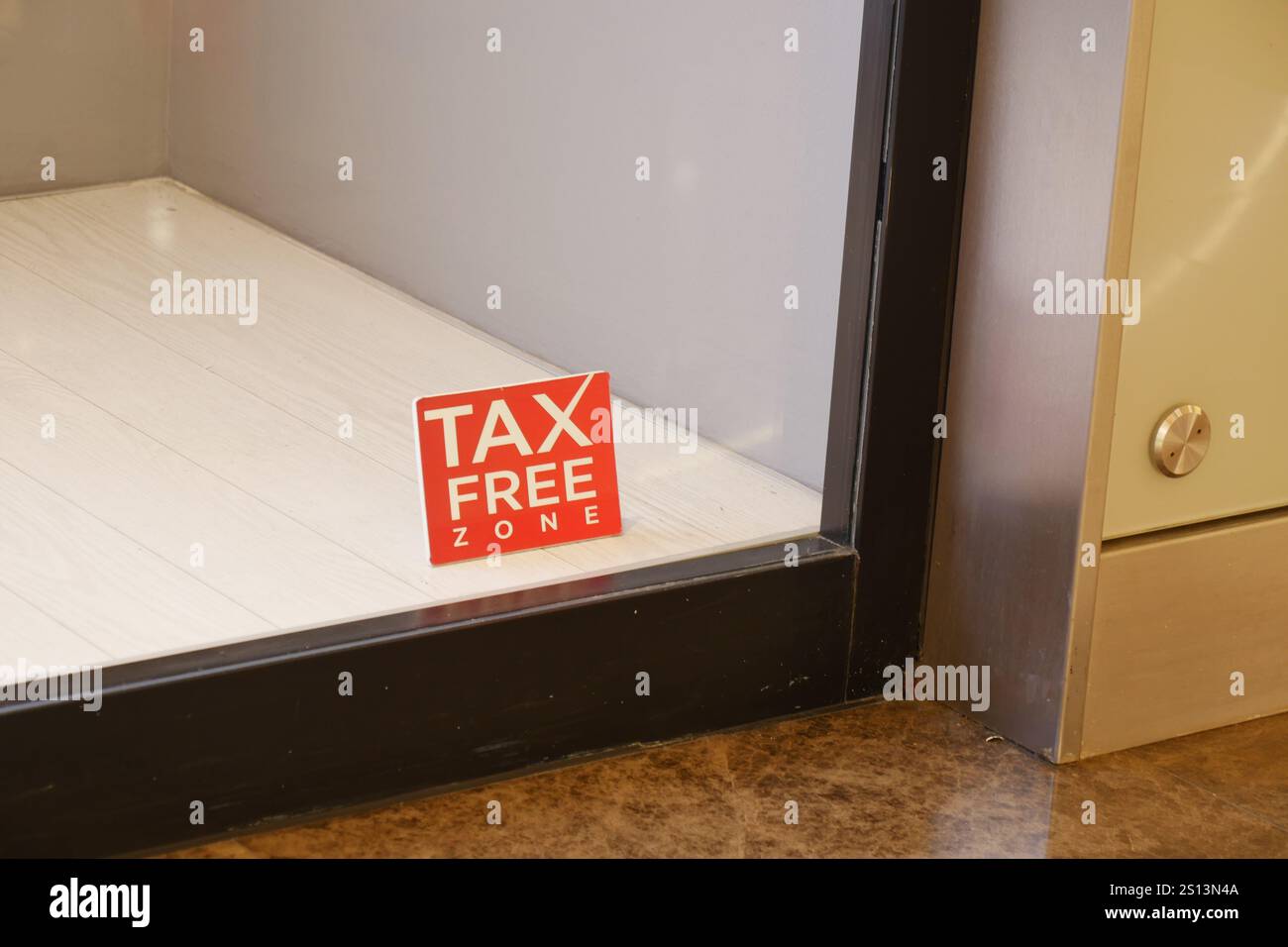 TaxFree Zone Signage in a Modern Retail Business Environment for ...