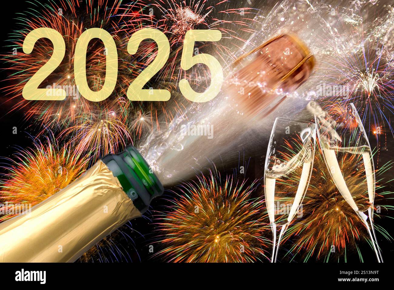 Neujahr 2025 Symbolfoto zu Neujahr und Jahreswechsel 2024/2025 mit ...