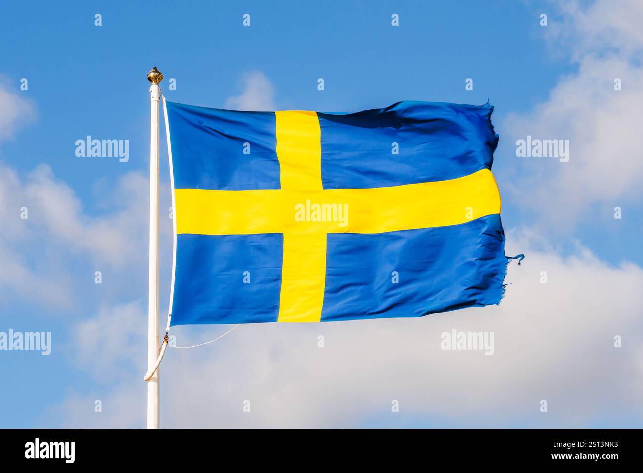 Swedish flag full mast hi-res stock photography and images - Alamy