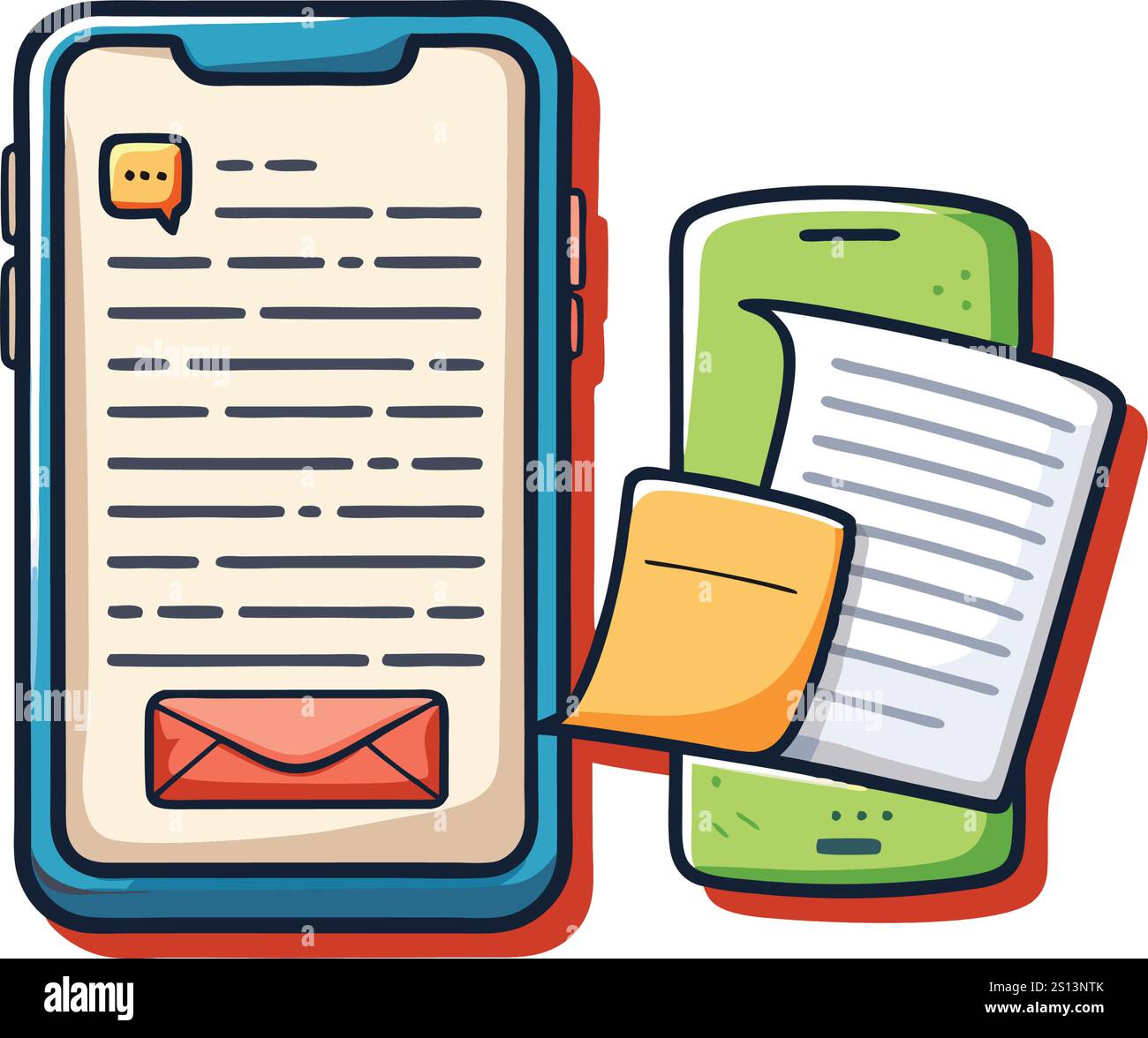 Abstract mobile app illustrations showcasing text input, checklist ...