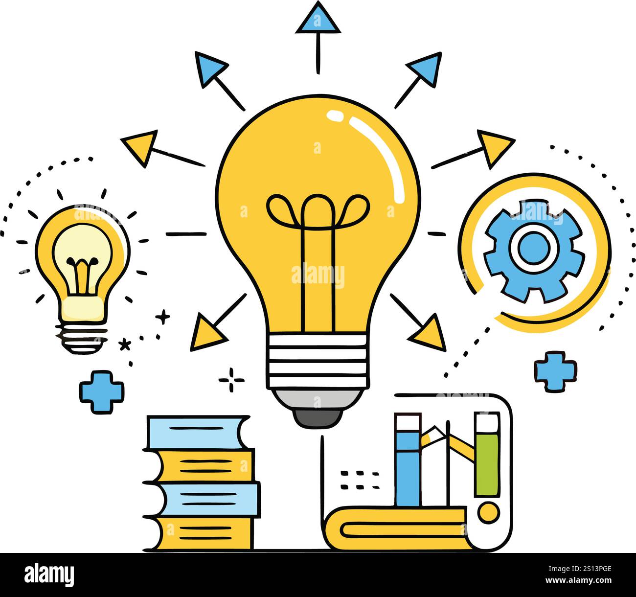 Creative vector illustration of an innovative lightbulb concept symbolizing knowledge, growth ...
