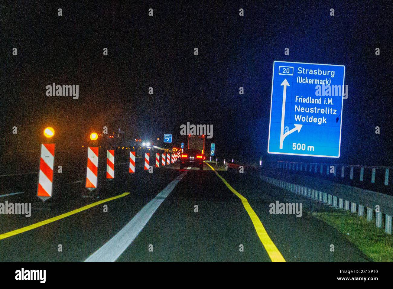 30.12.2024: Auf der Autobahn A20 zwischen Friedland und Strasburg wird ...