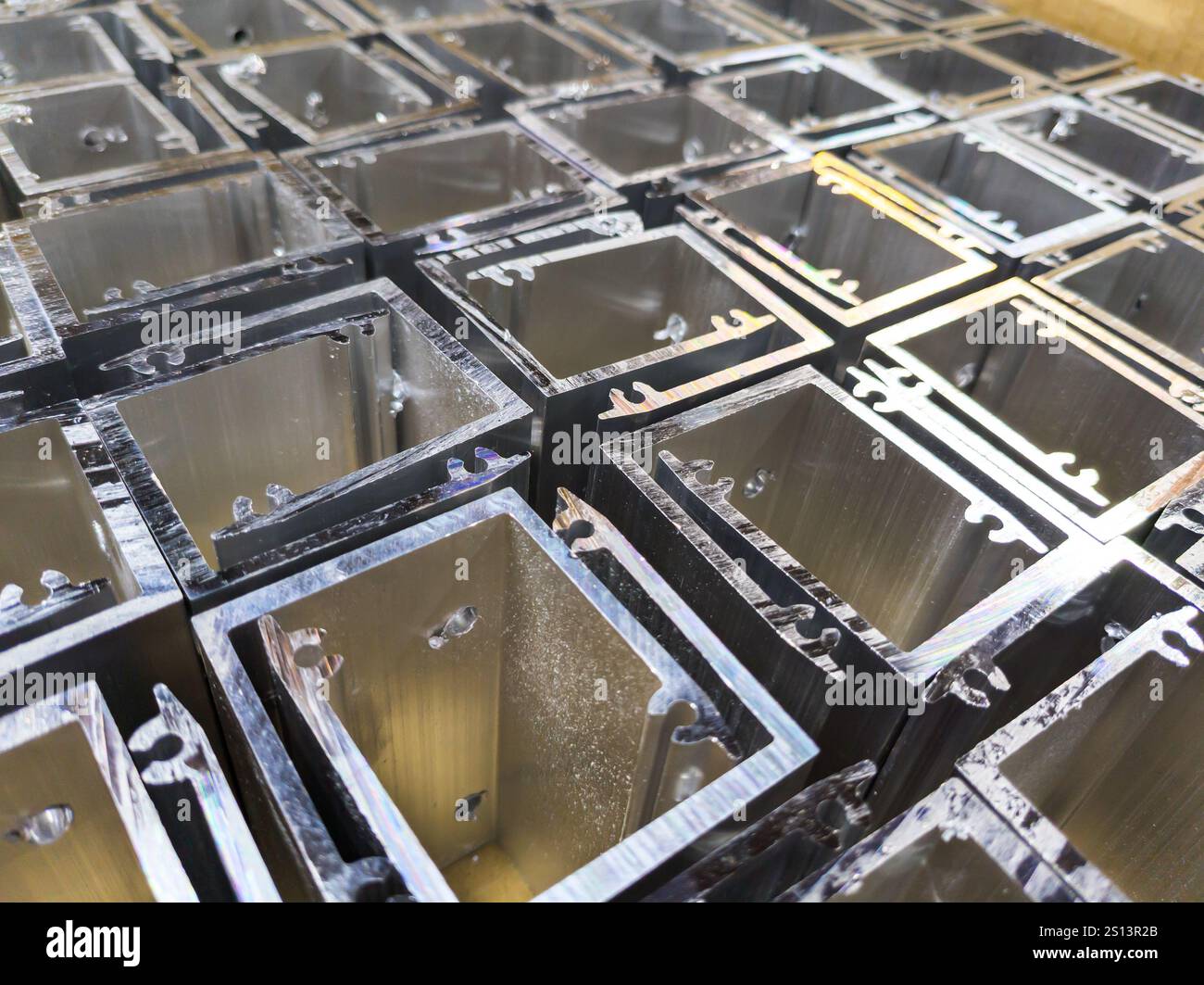 Aluminum U-shaped embedded parts for connecting profiles Stock Photo ...