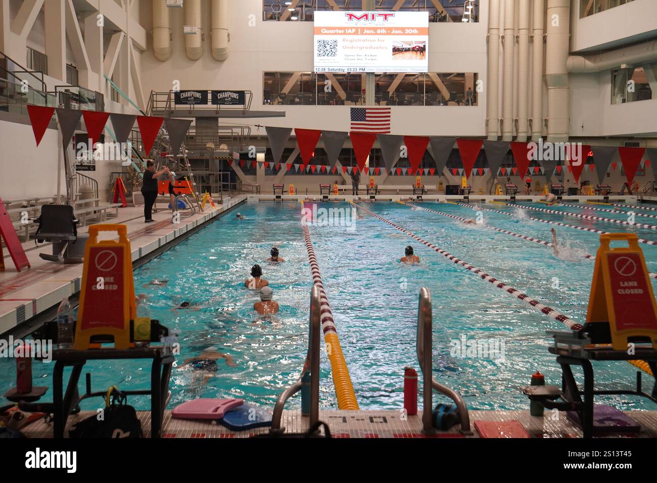 Boston, United States. 28th Dec, 2024. People swim in the campus of ...