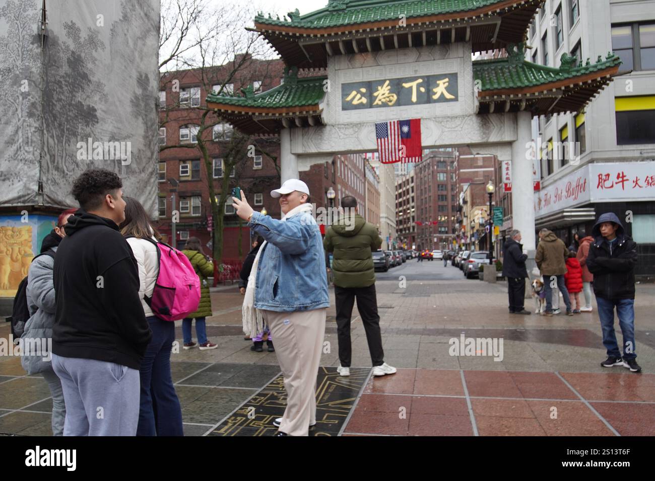 People take photos at Chinatown in Boston Stock Photo - Alamy