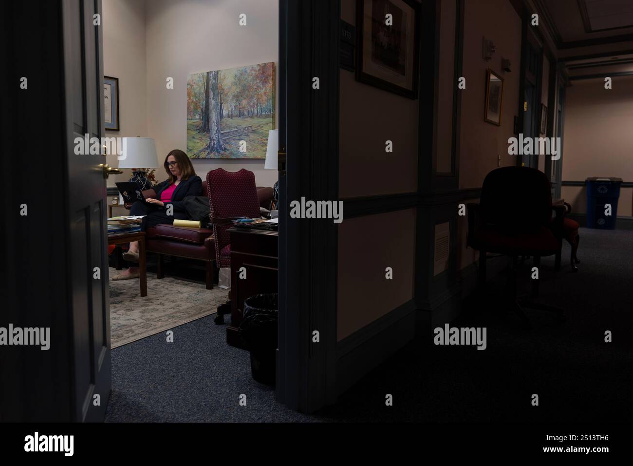 U.S.-Rep.-elect Sarah McBride, D-Del., works in her office on her last ...