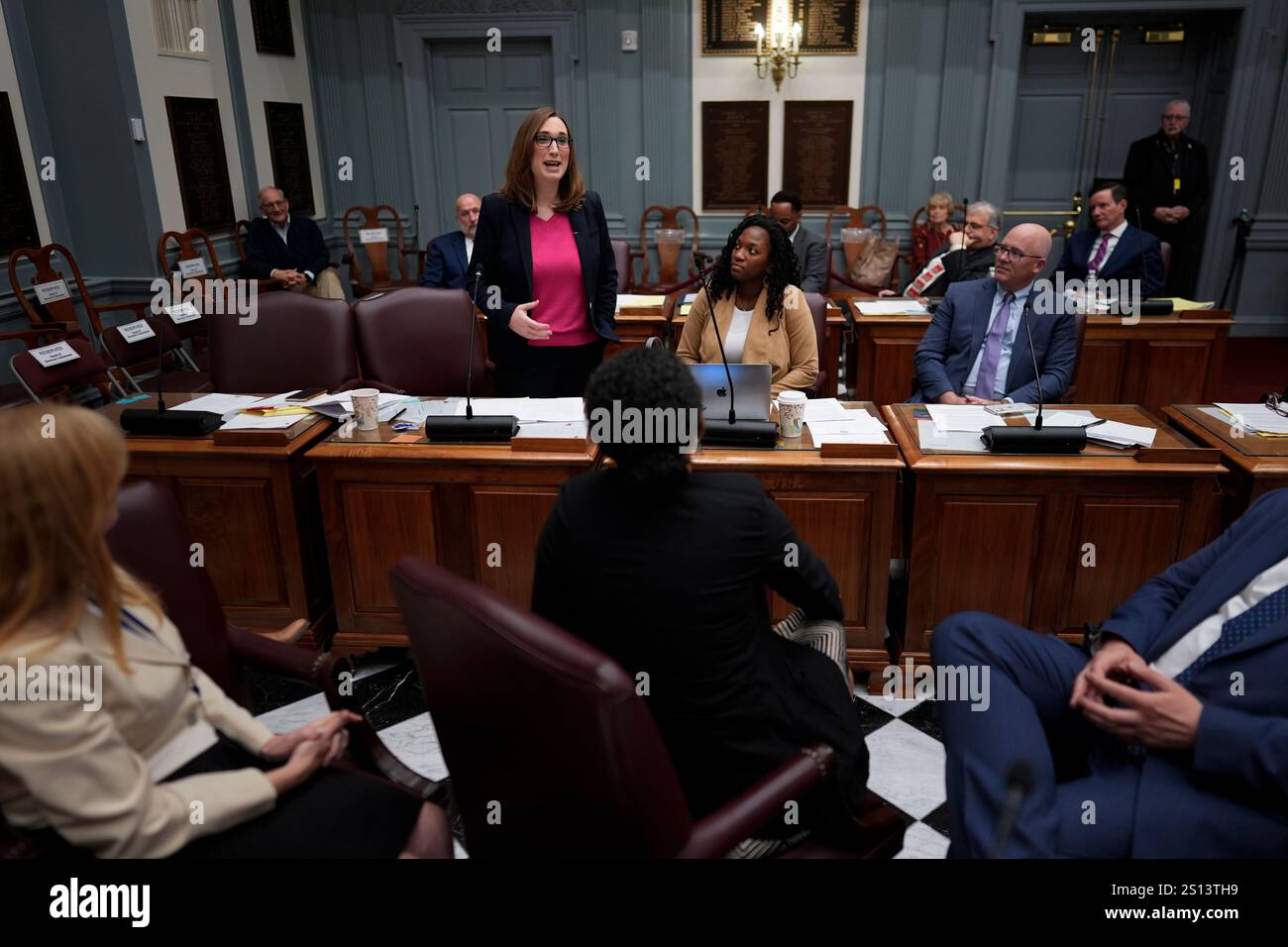 U.S.-Rep.-elect Sarah McBride, D-Del., gives her farewell speech on the ...