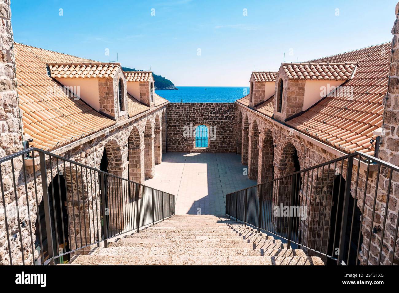 Architectural detail inside the walls of the old city of Dubrovnik ...