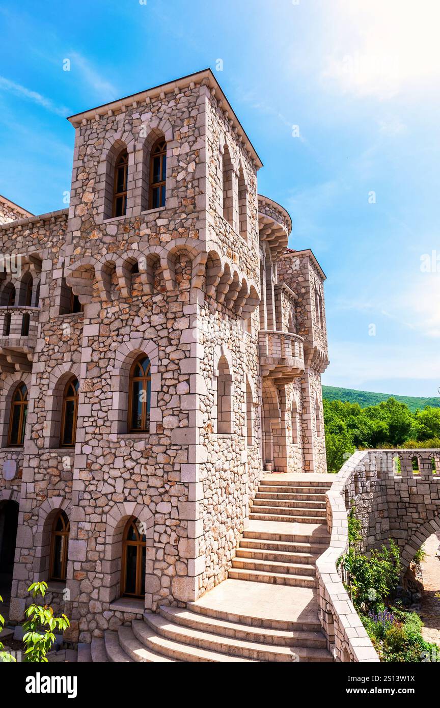 Architectural details of the stone castle in Mediterranean style Stock ...