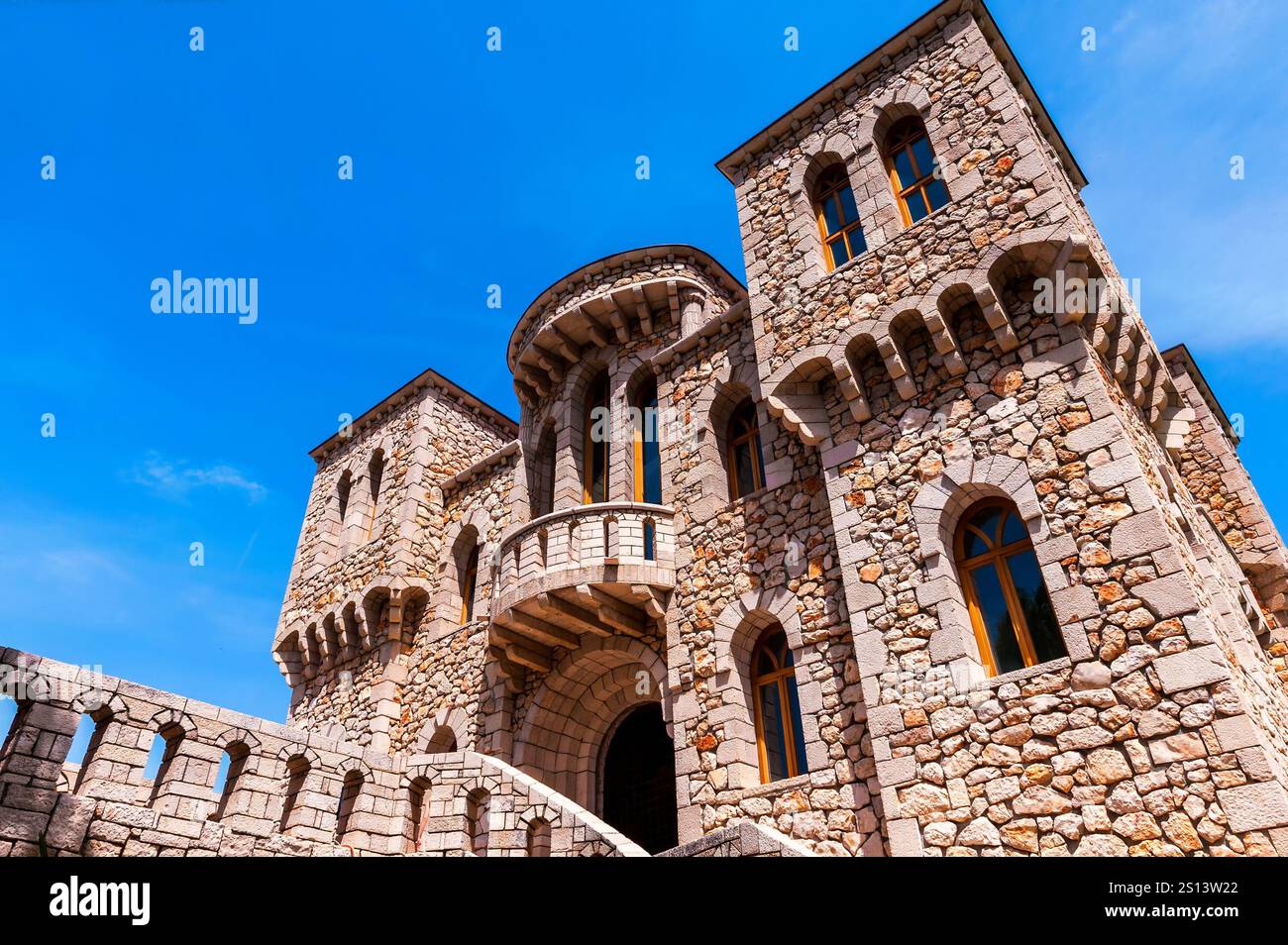 Architectural details of the stone castle in Mediterranean style Stock ...