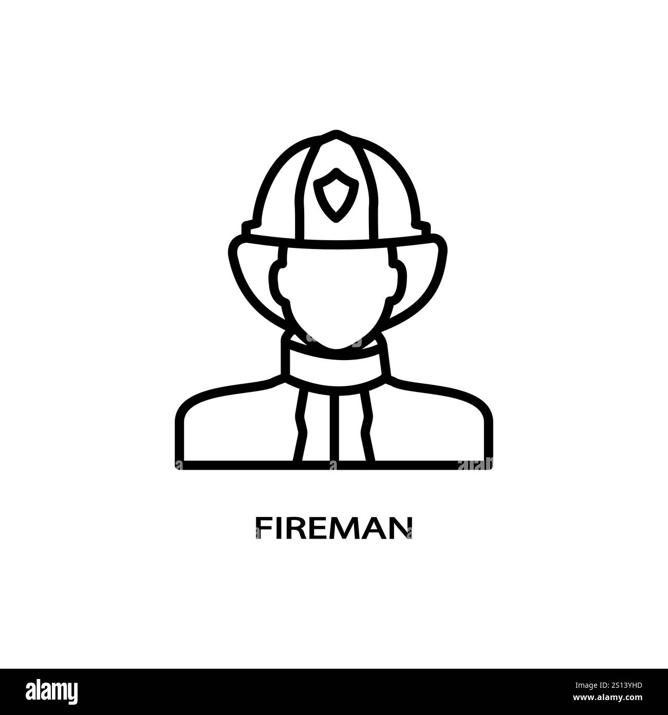 Fireman, firefighter line icon illustration- vector Stock Vector Image ...