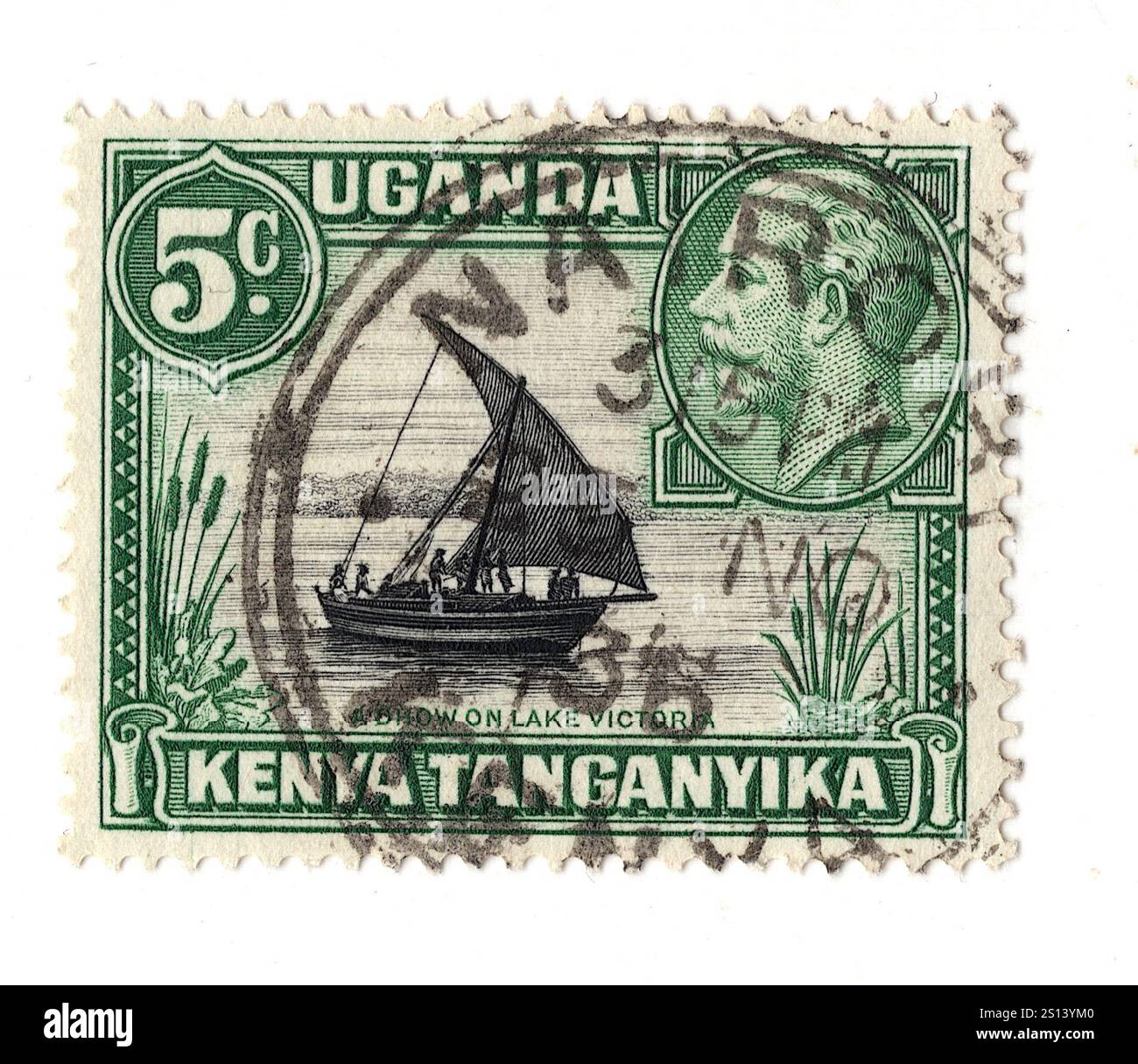 A vintage king George V postage stamp from Kenya, Uganda and Tanganyika ...