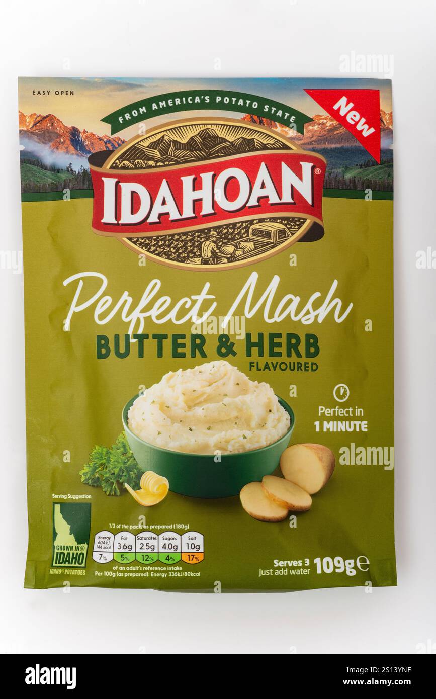 Idahoan butter and herb powdered potato Stock Photo - Alamy