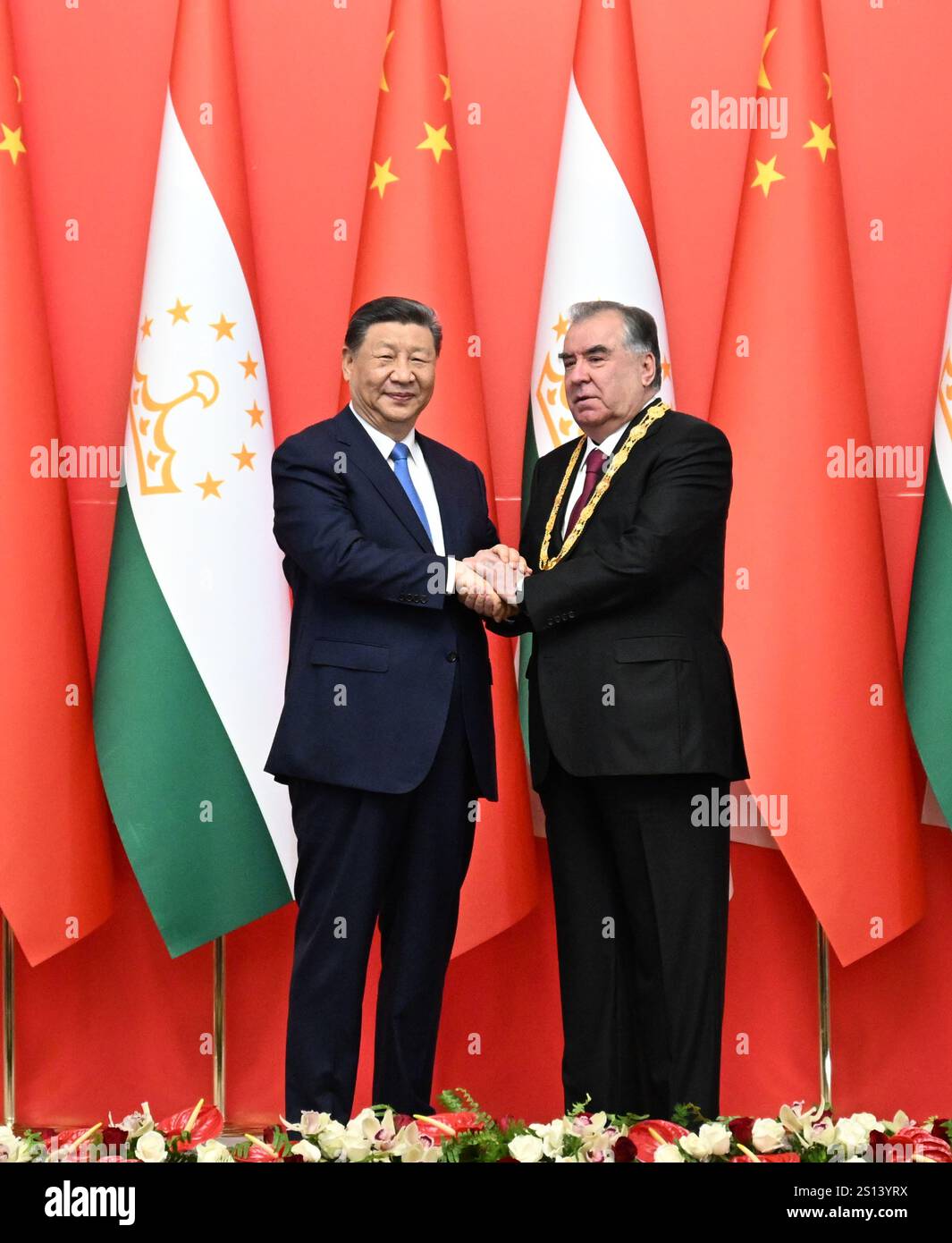 Beijing, July 5. 5th July, 2024. Chinese President Xi Jinping shakes ...