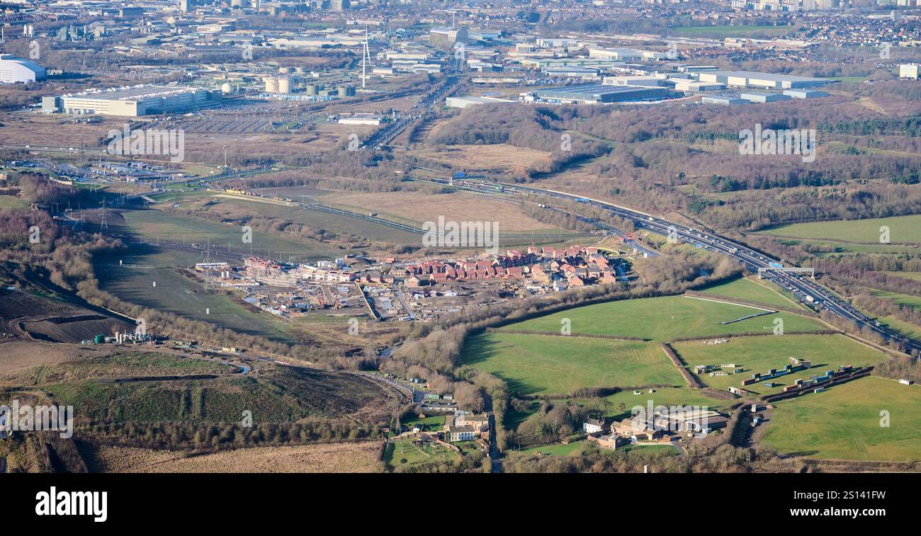 Skelton Lakes Development area showing new housing under construction ...