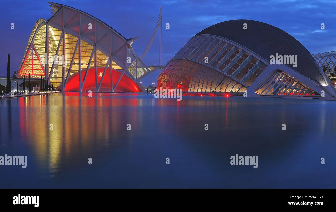 Building and park complex in Valencia, City of Arts and Sciences, domed ...