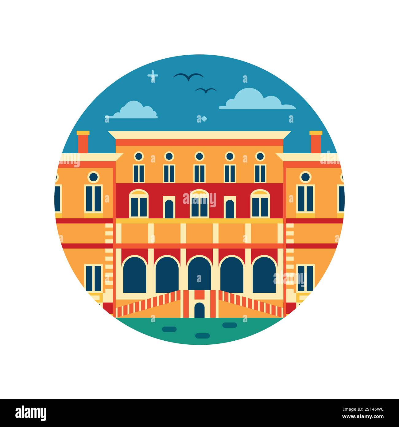 Facade building in rome Stock Vector Images - Alamy