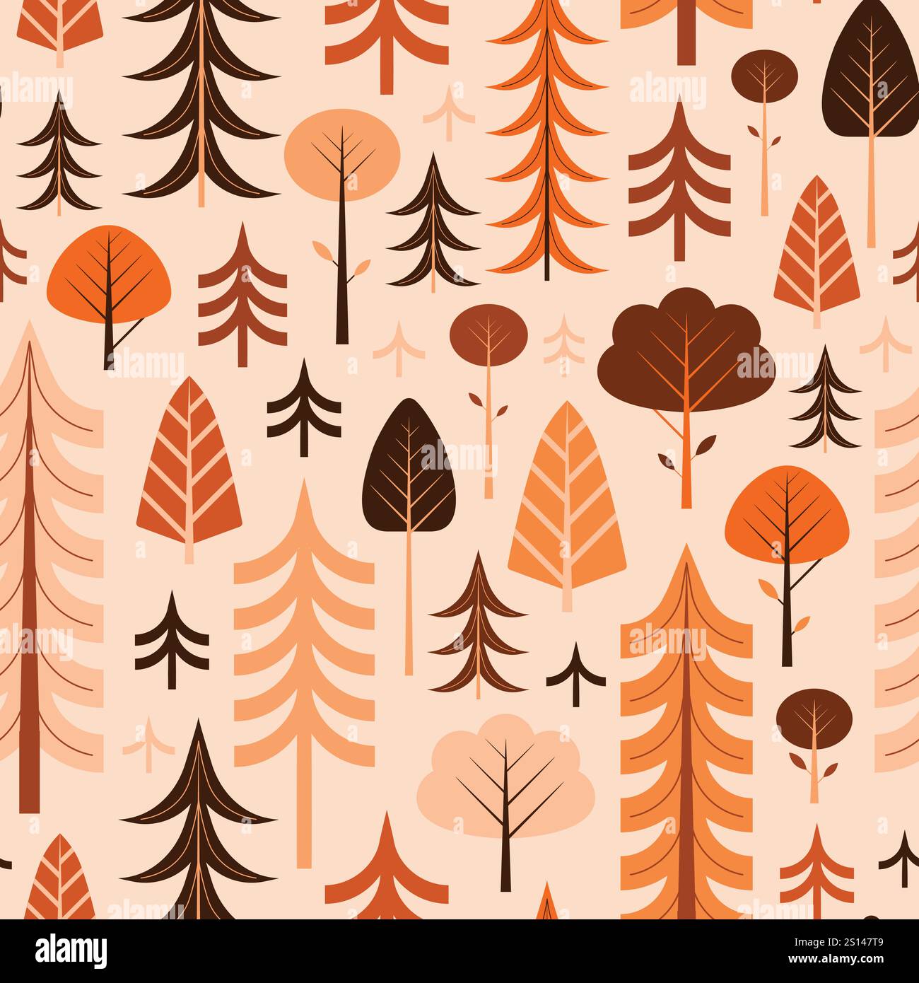 Geometric Forest Trees Seamless Repeating Pattern Stock Vector Image & Art - Alamy