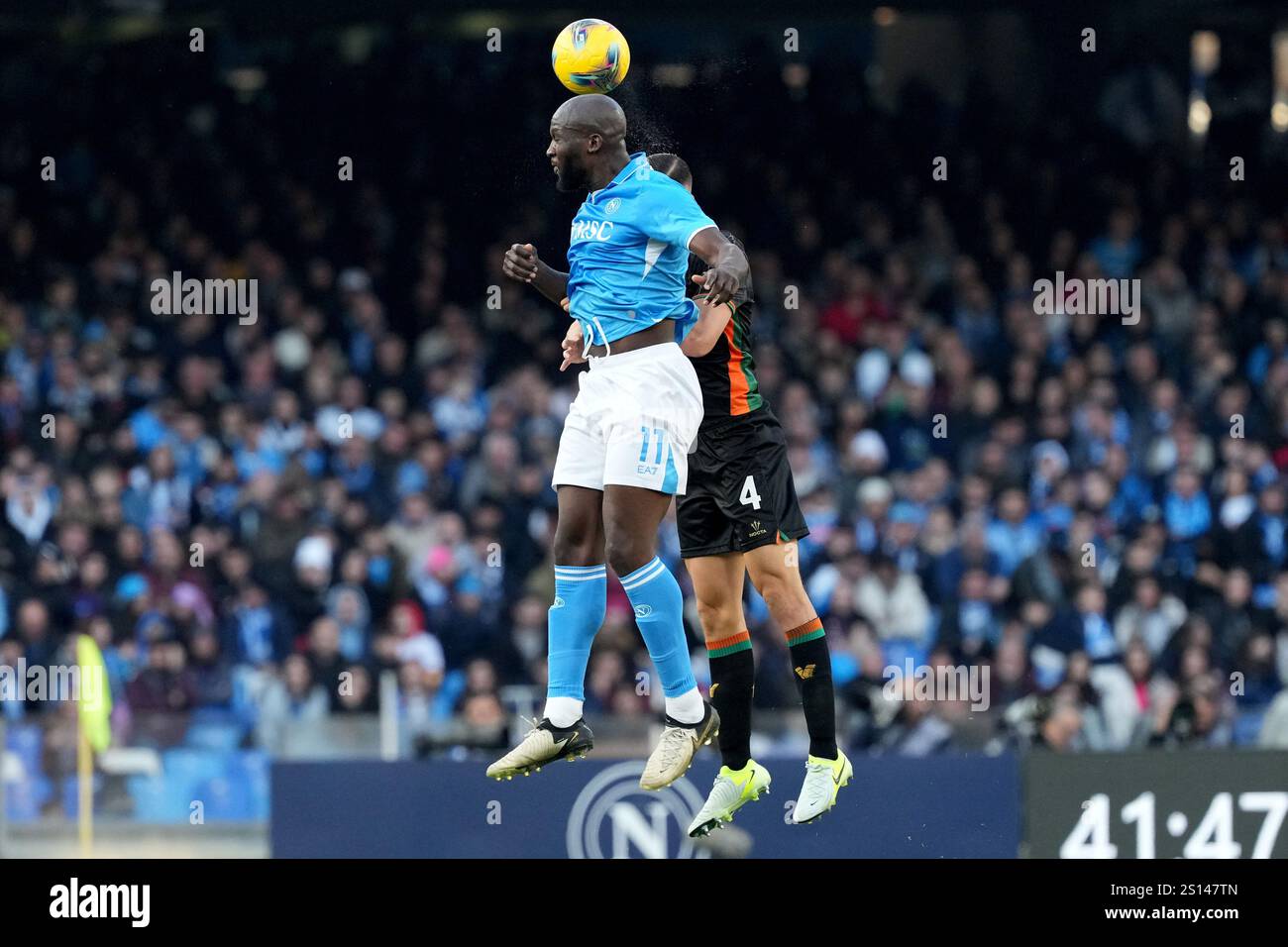 Naples, Italy. 29 Dec, 2024. Romelu Lukaku of SSC Napoli competes for ...