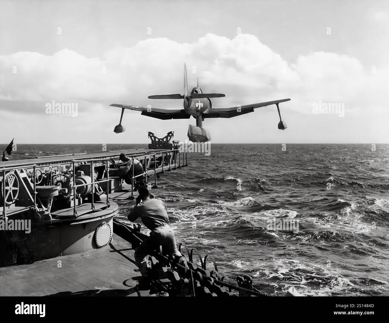 A Curtiss SC Seahawks being launched. A scout seaplane it was designed ...