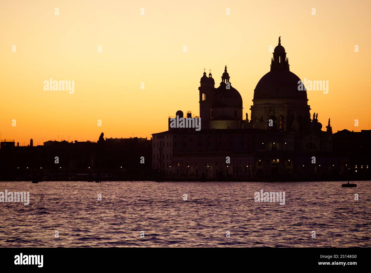 Venice, Italy. December 26, 2024. Sunset in Venice, Basilica Santa ...