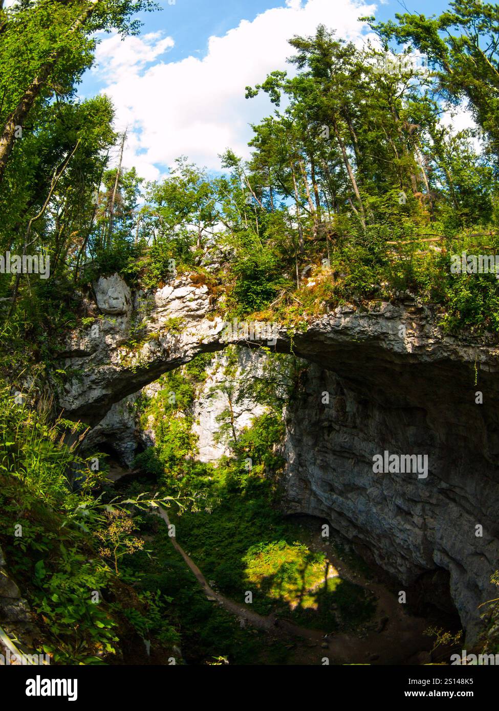 Natural rock bridge in Rakov Skocjan karst valley, Slovenia Stock Photo ...