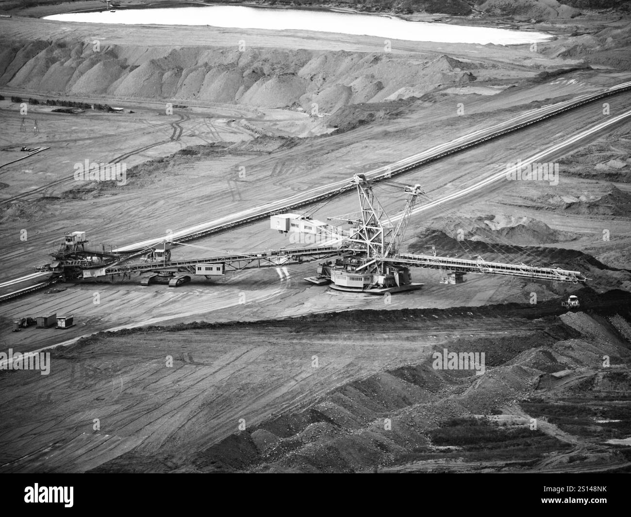 Giant conveyor in surface coal mine, Northern Bohemia, Czech Republic ...