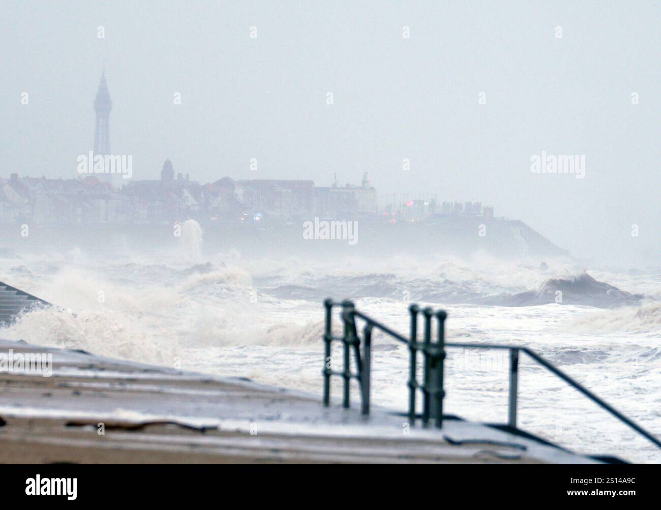 Cleveleys Beach near Blackpool, as snow, rain and wind warnings are in ...