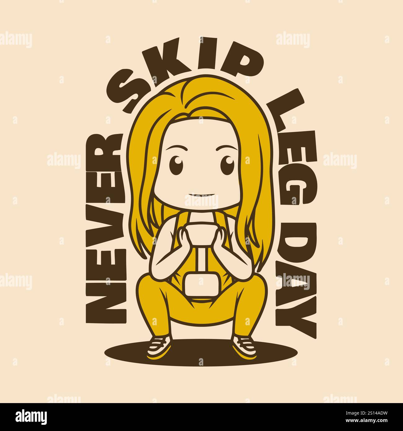Girl chibi kawaii character in squad pose illustration design. Never ...