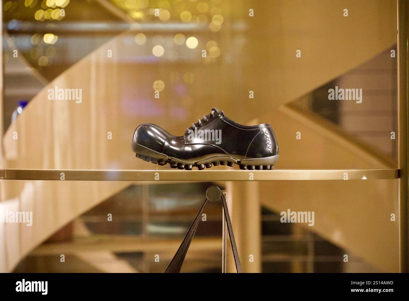 Venice, Italy. December 26, 2024. A clown black carnival shoe Stock ...