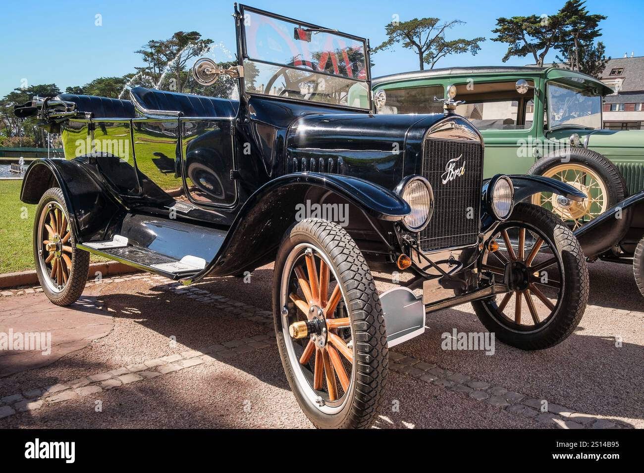 Lisbon, Portugal - Sep 29, 2024: Classic black Ford Model T Touring car ...