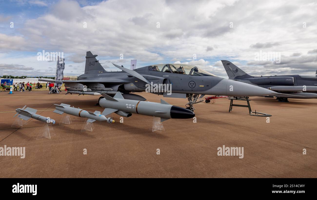 Swedish Air Force - SAAB JAS-39D Gripen, on static display at the Royal ...