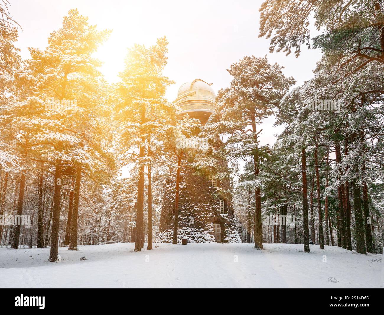 Old observatory tower in the Glen park. Tallinn, Estonia Stock Photo ...