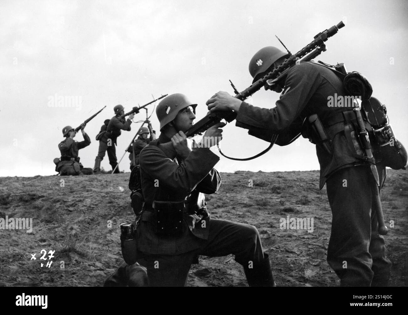 Nazi soldiers outdoor military training with guns in DREI ...