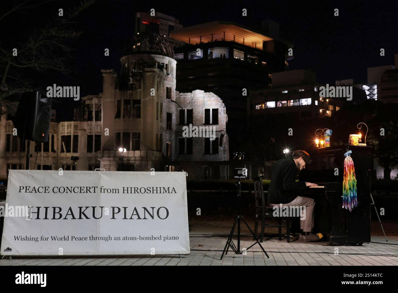On New Year's Eve, December 31, 2024, A pianist plays the atomic-bombed ...