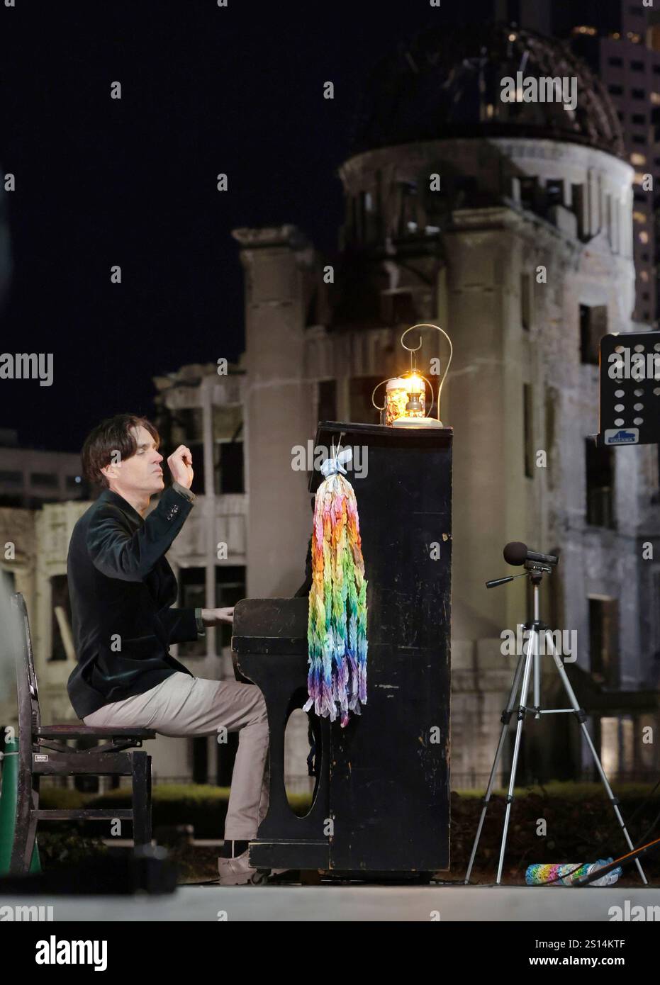 On New Year's Eve, December 31, 2024, A pianist plays the atomic-bombed ...