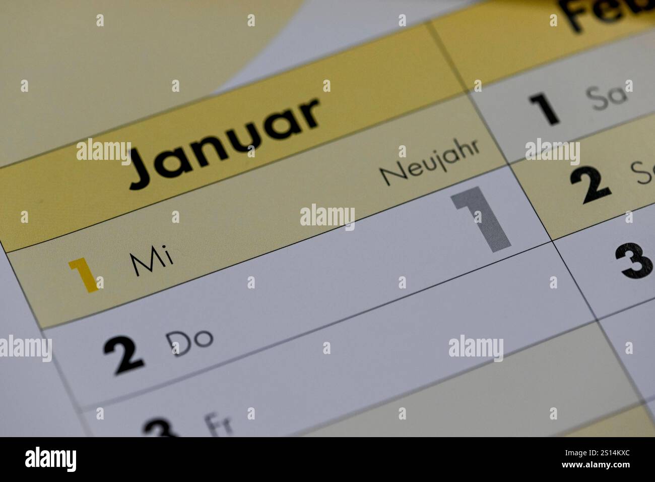 Der erste Januar auf einem Kalenderblatt, Deutschland, BLF *** The ...